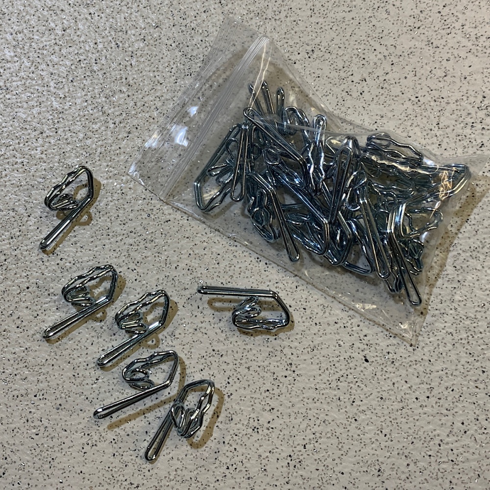 Zinc Curtain Hooks - screen-covers.co.uk